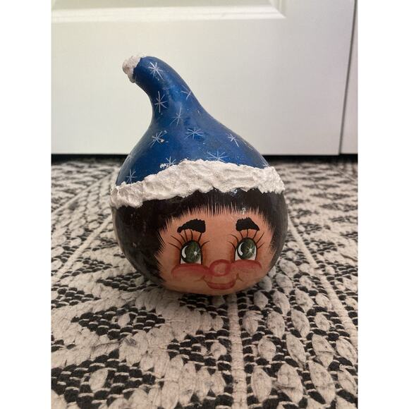 Unbranded | Holiday | Folk Art Gourd Christmas Elf Hand Painted ...